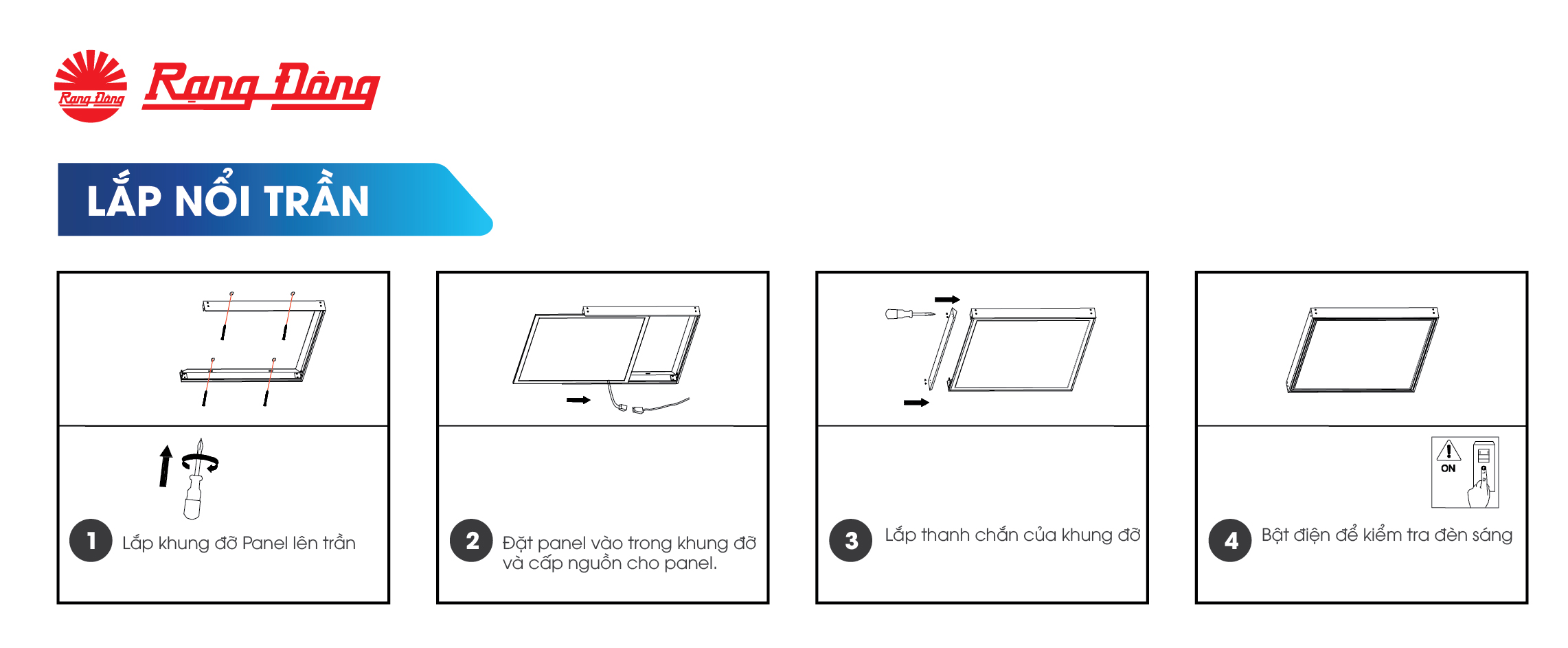 Hướng dẫn lắp đặt và sử dụng đèn LED Panel Rạng Đông